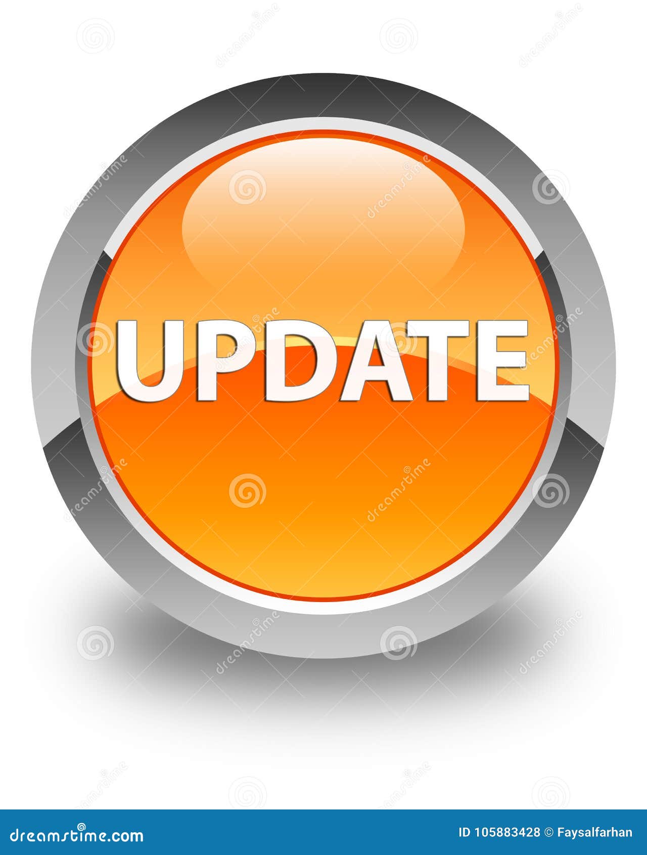 Update Glossy Orange Round Button Stock Illustration - Illustration of ...