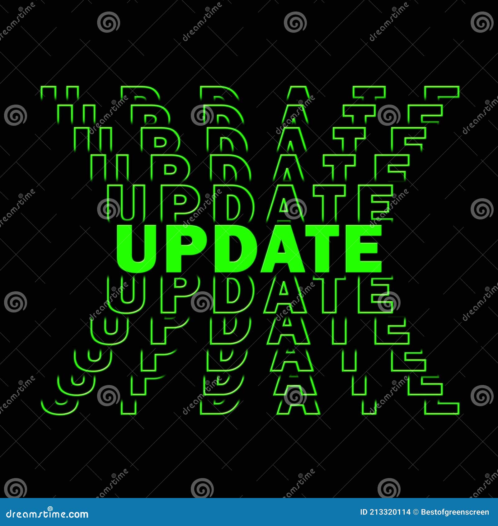 UPDATE - Green Lettering with Repeating Effect on Black Background in ...