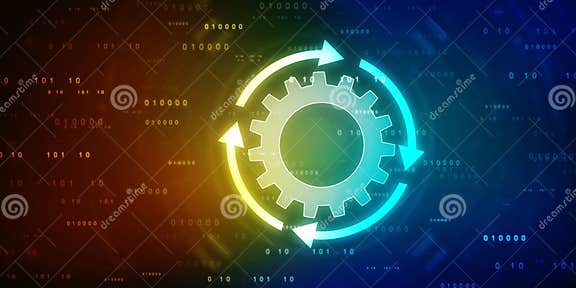 Update Icon with Binary Codes on Technology Abstract Background, Stock Illustration ...