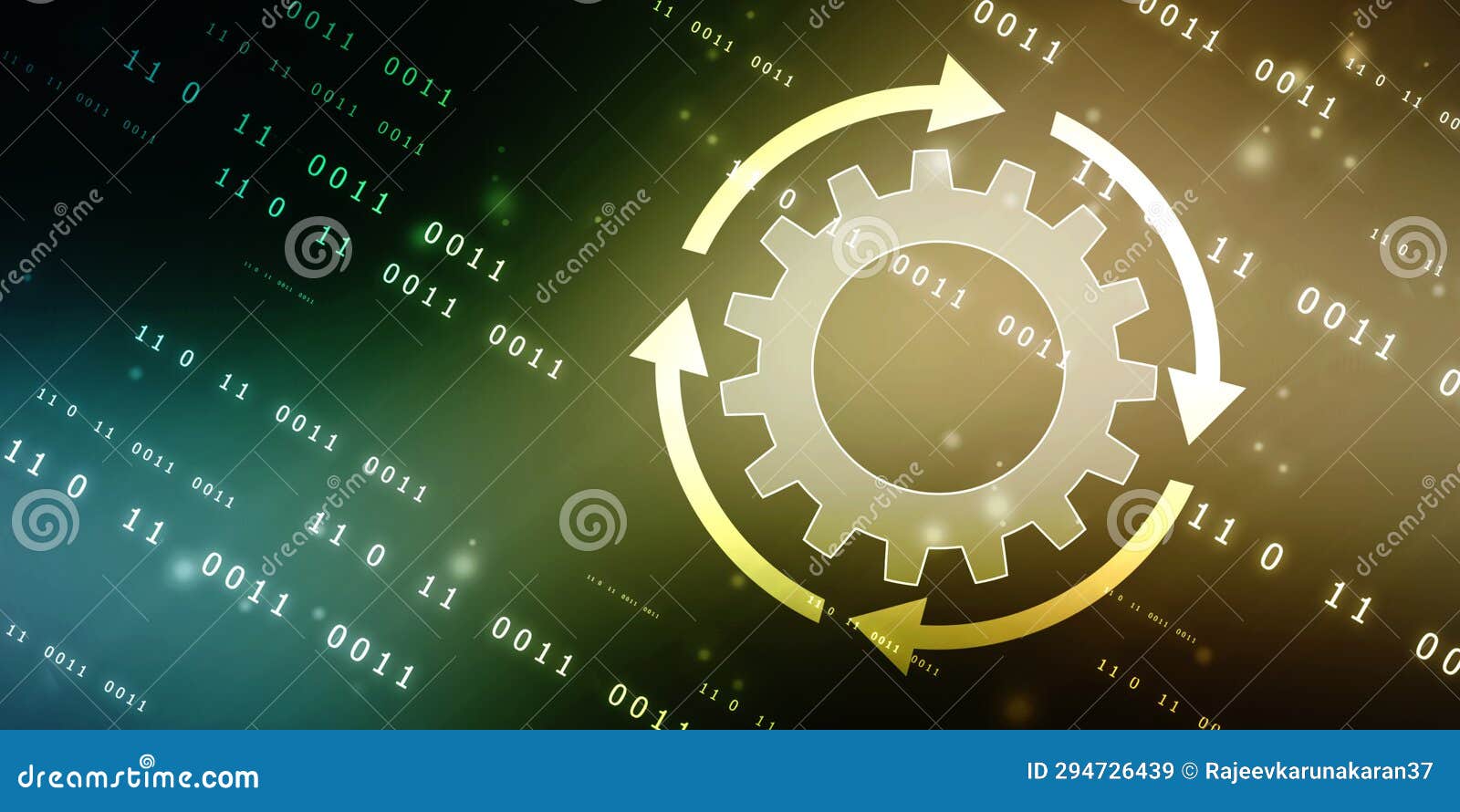 Update Icon with Binary Codes on Technology Abstract Background Stock Illustration ...