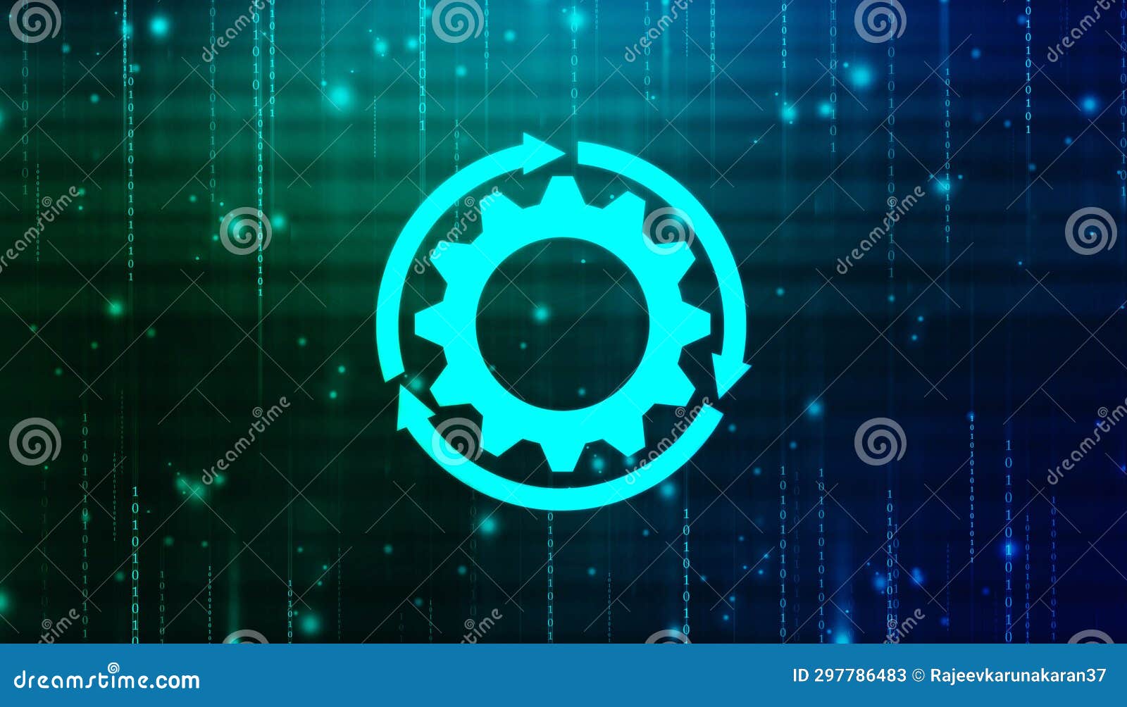 Update Icon with Binary Codes on Technology Abstract Background Stock Illustration ...
