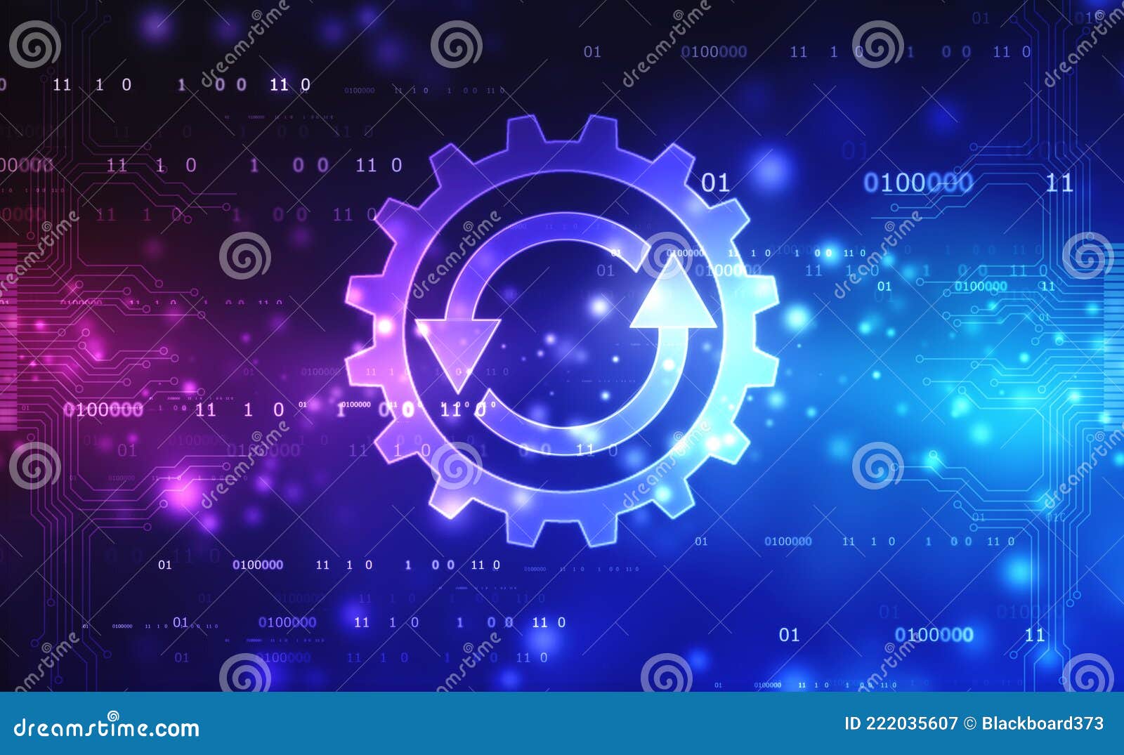 Update Icon with Binary Codes on Technology Abstract Background Stock ...