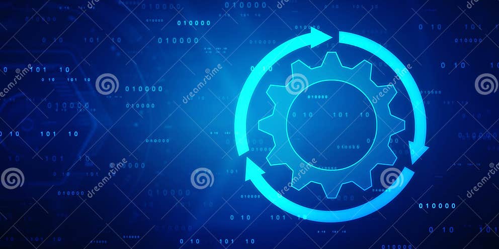 Update Icon with Binary Codes on Technology Abstract Background, Stock Illustration ...