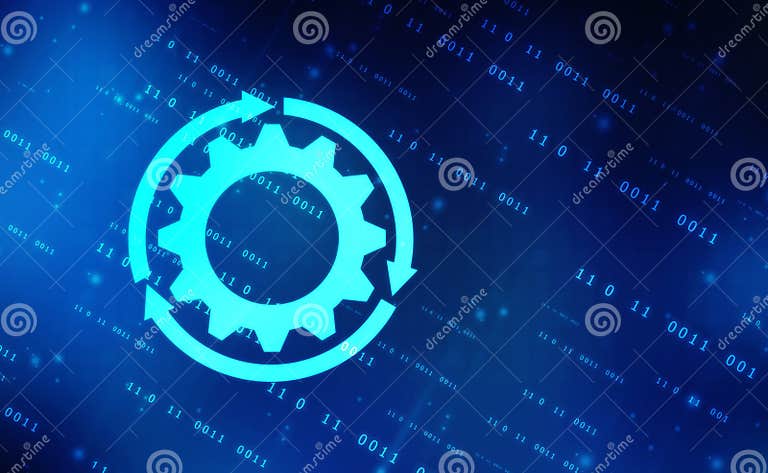 Update Icon with Binary Codes on Technology Abstract Background Stock Image - Image of future ...