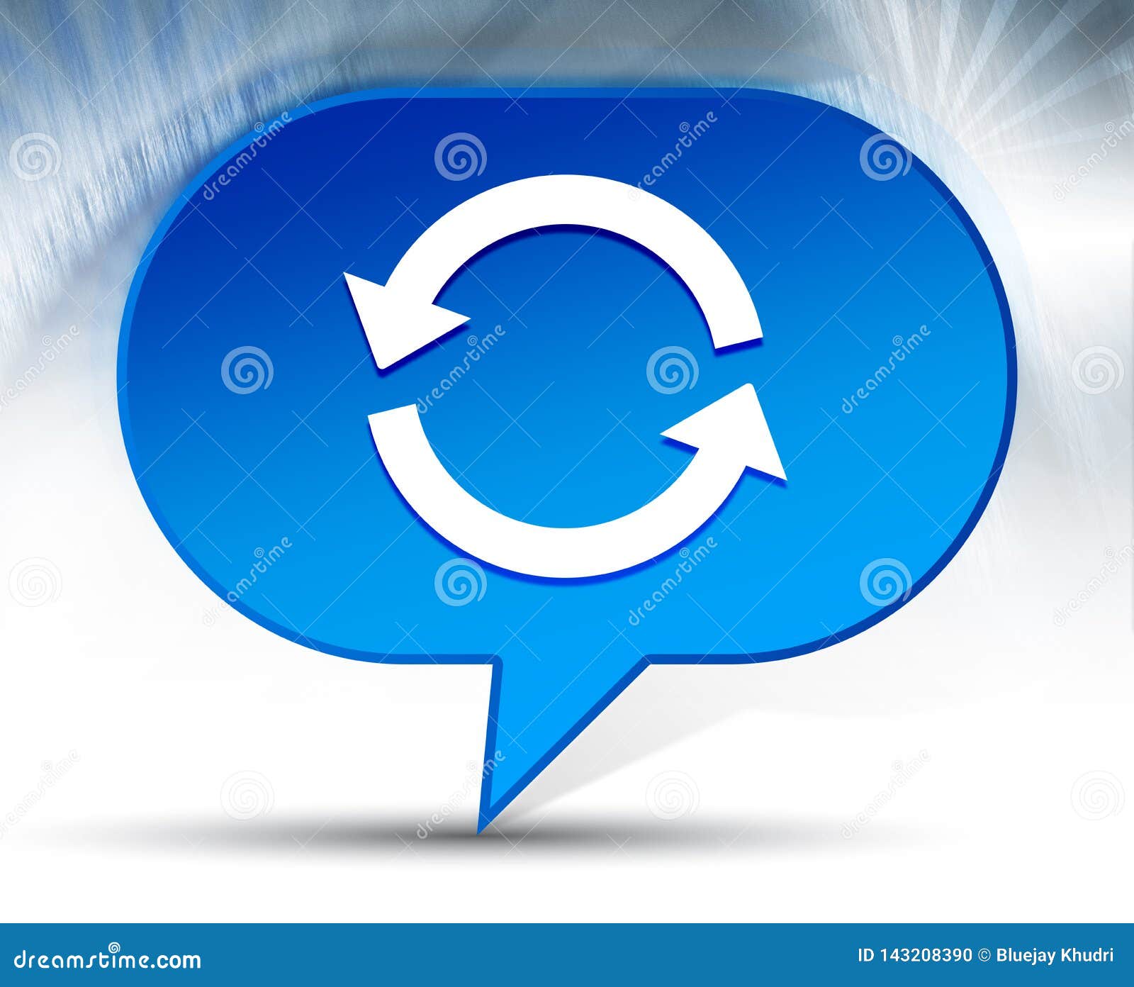 Update Icon Blue Bubble Background Stock Illustration - Illustration of ...