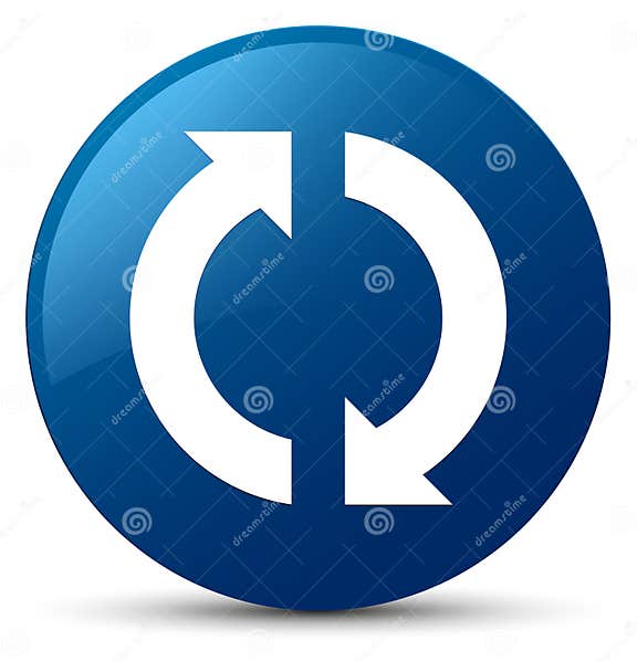 Update Icon Blue Round Button Stock Illustration - Illustration of ...