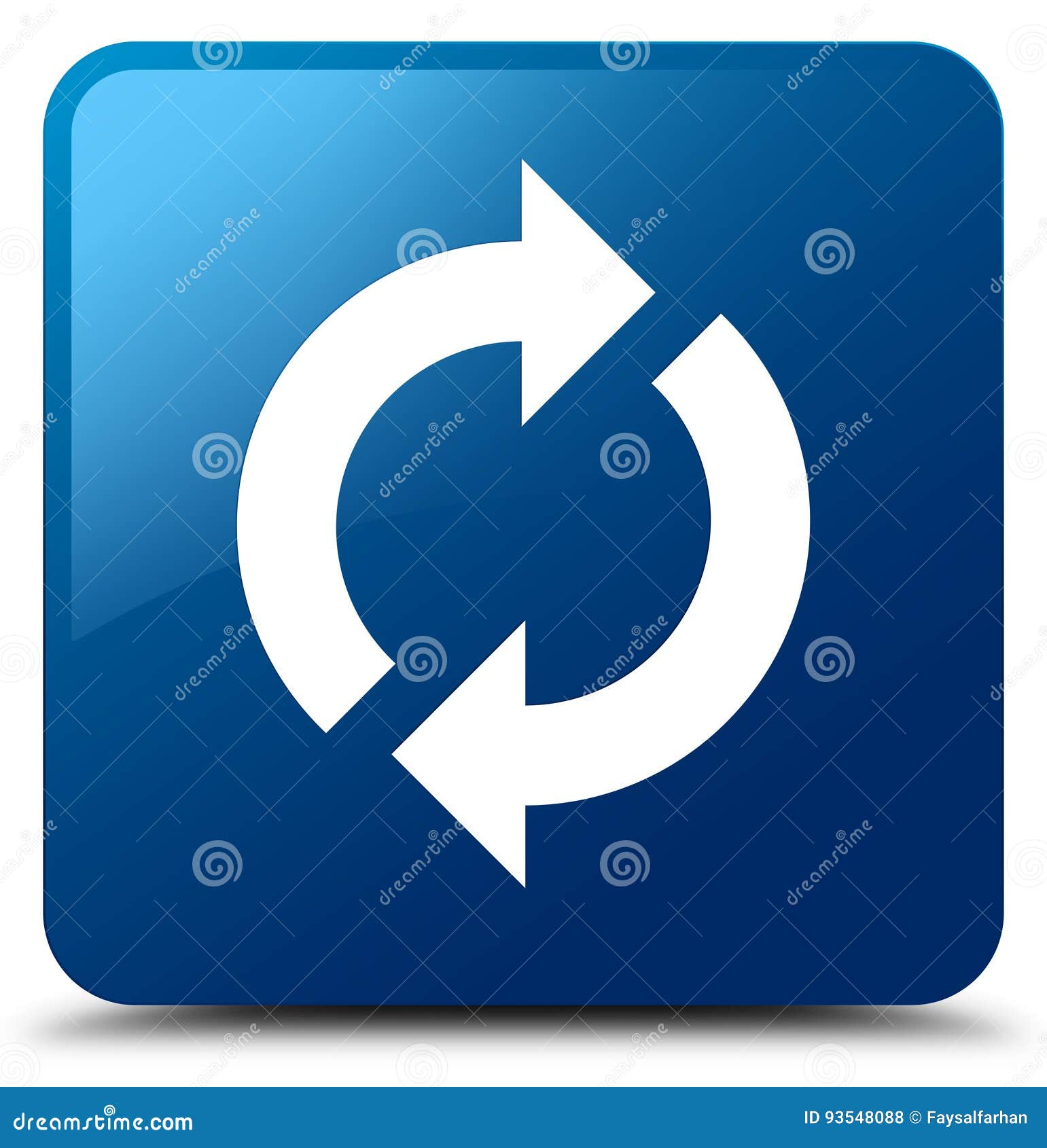 Update Icon Blue Square Button Stock Illustration - Illustration of ...