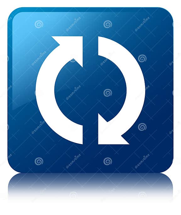 Update Icon Blue Square Button Stock Illustration - Illustration of ...
