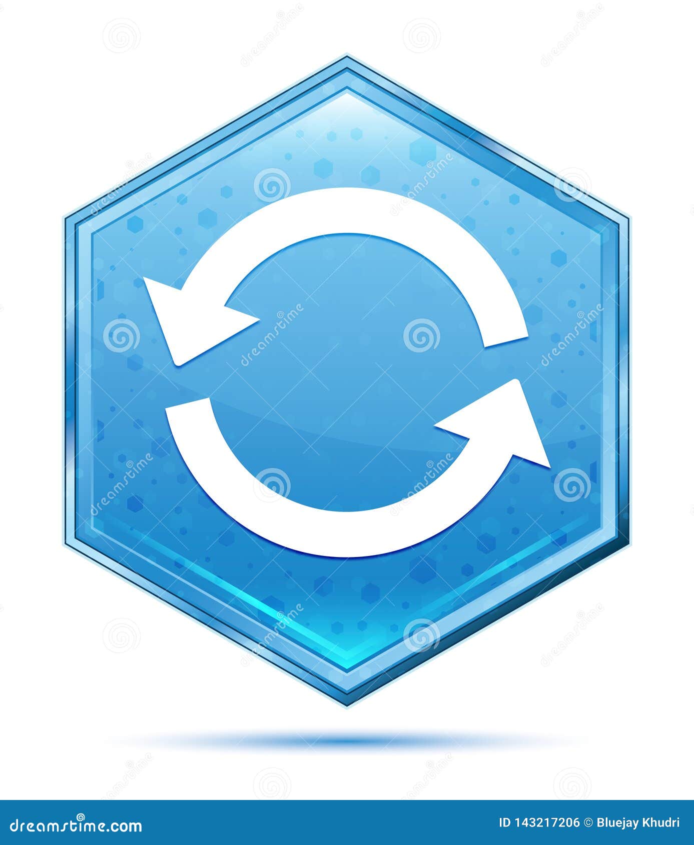 Update Icon Crystal Blue Hexagon Button Stock Illustration ...