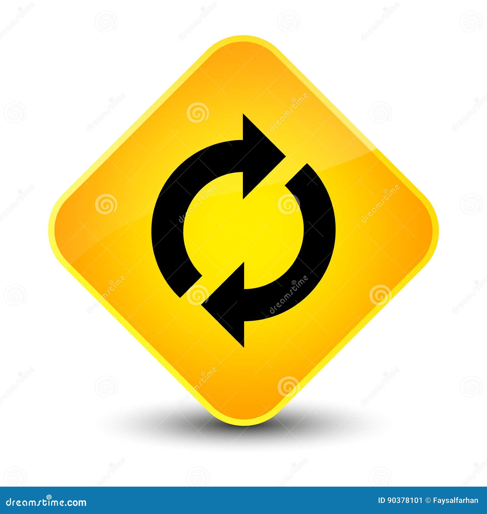 Update Icon Elegant Yellow Diamond Button Stock Illustration ...