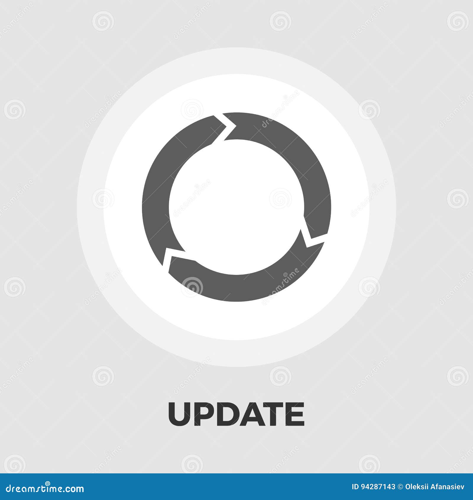 Update icon flat stock vector. Illustration of circle - 94287143