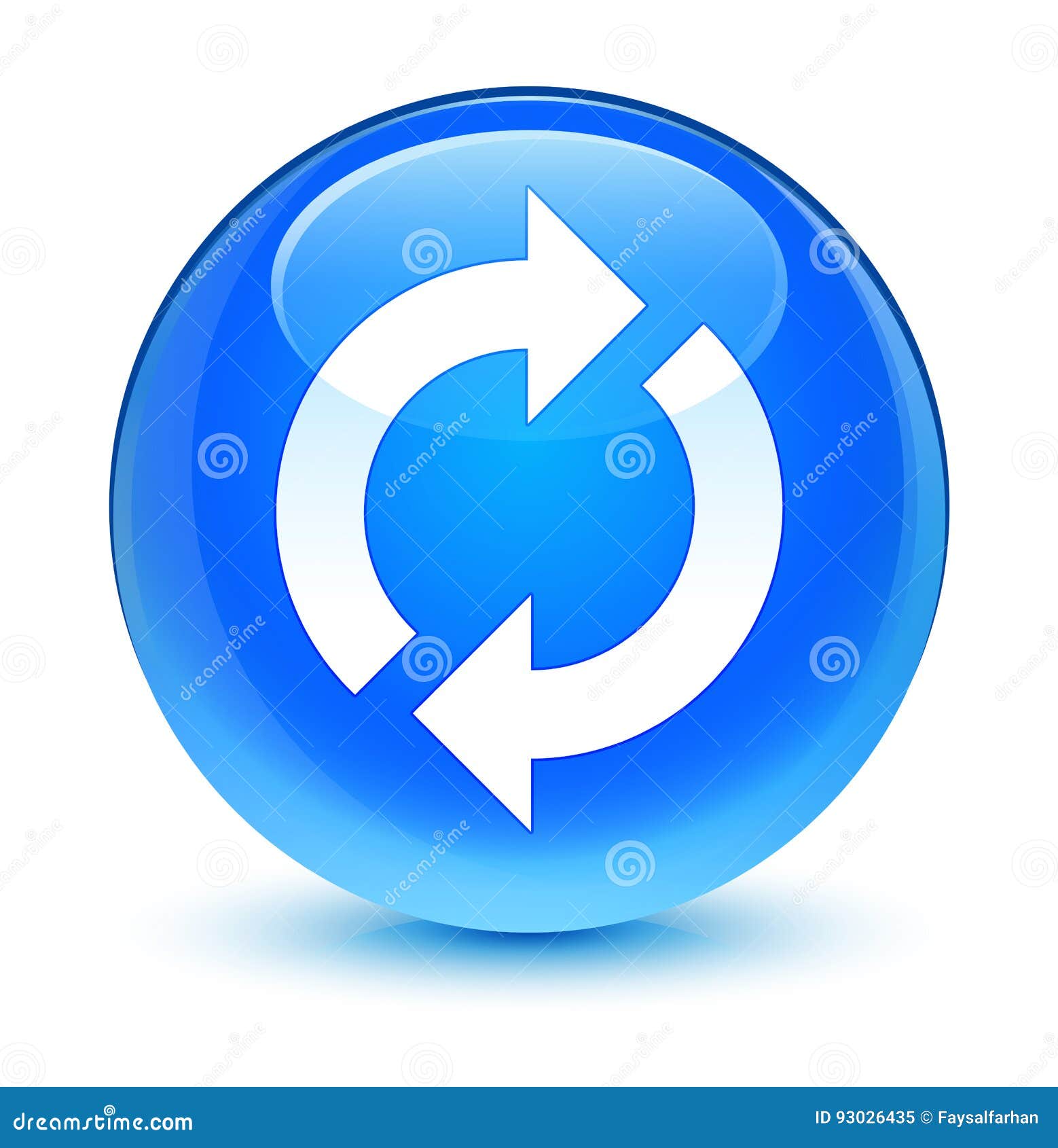 Update Icon Glassy Cyan Blue Round Button Stock Illustration ...