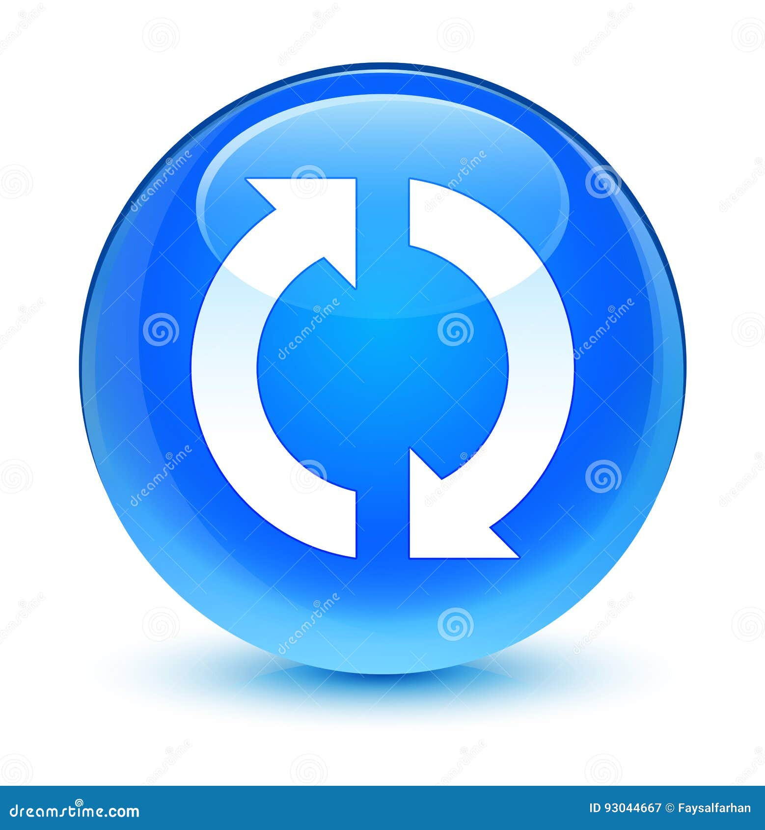 Update Icon Glassy Cyan Blue Round Button Stock Illustration ...