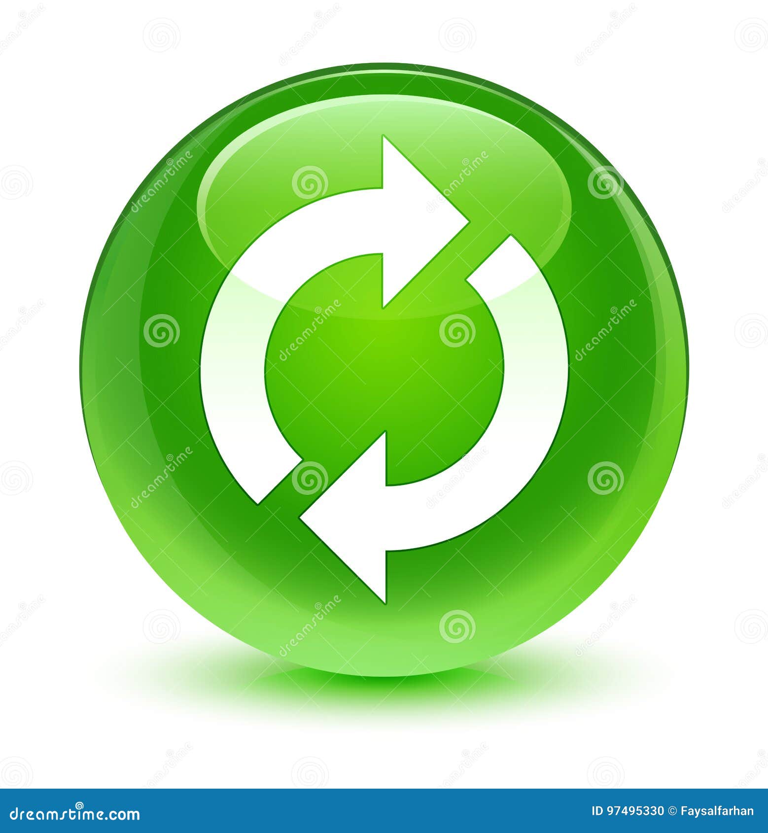 Update Icon Glassy Green Round Button Stock Illustration - Illustration ...