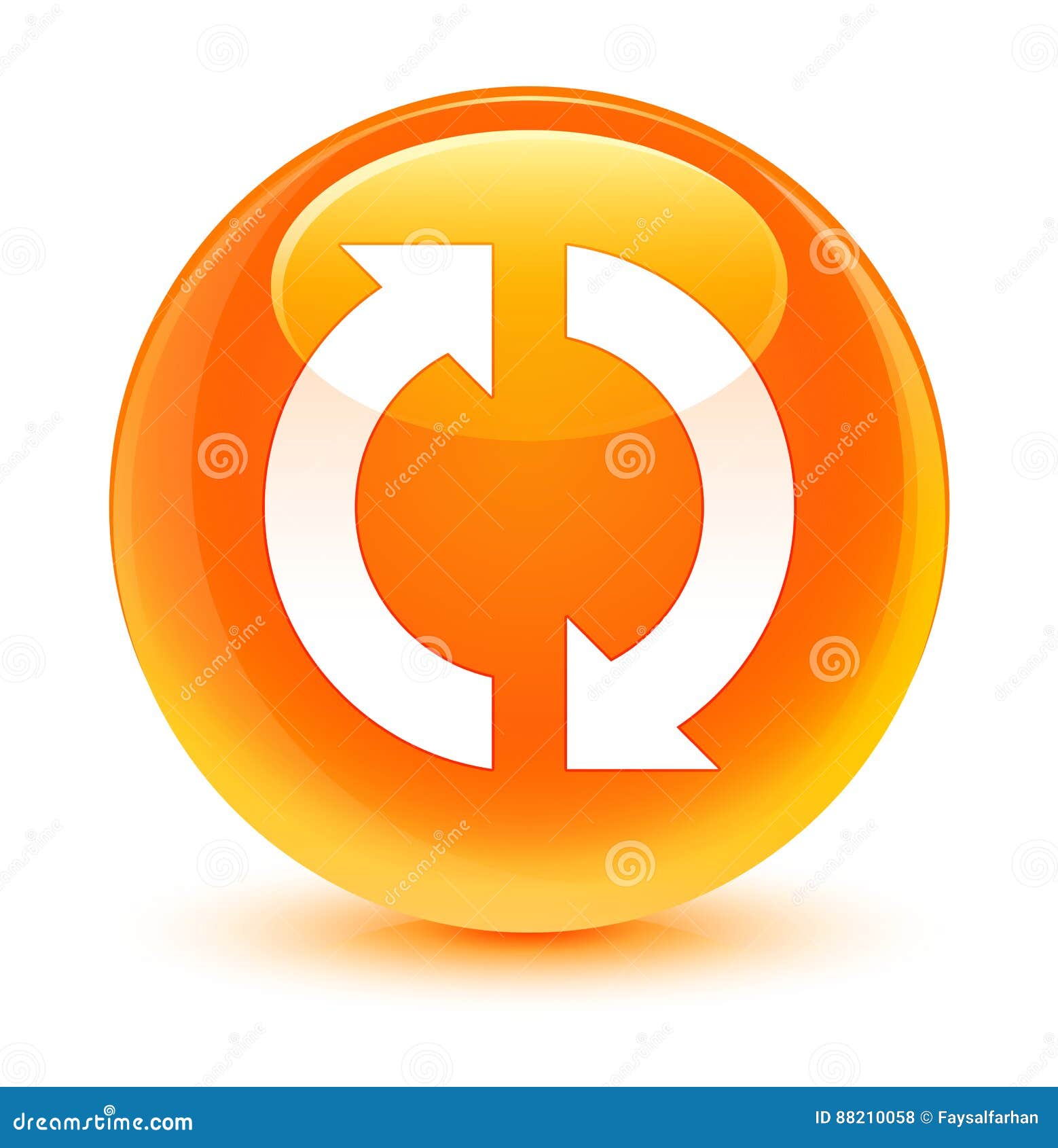 Update Icon Glassy Orange Round Button Stock Illustration ...