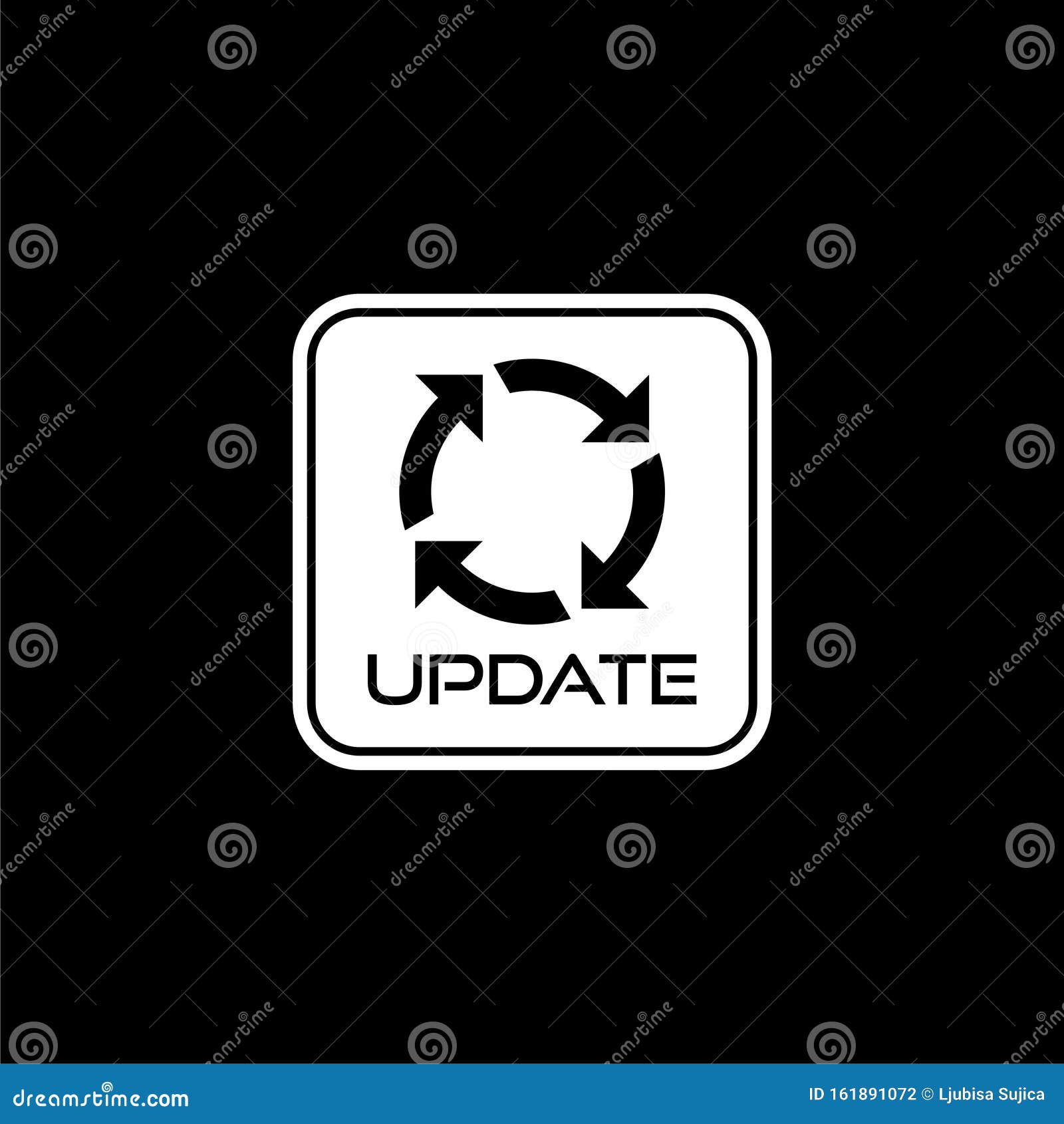 Update Icon Isolated on Black Background Stock Vector - Illustration of ...