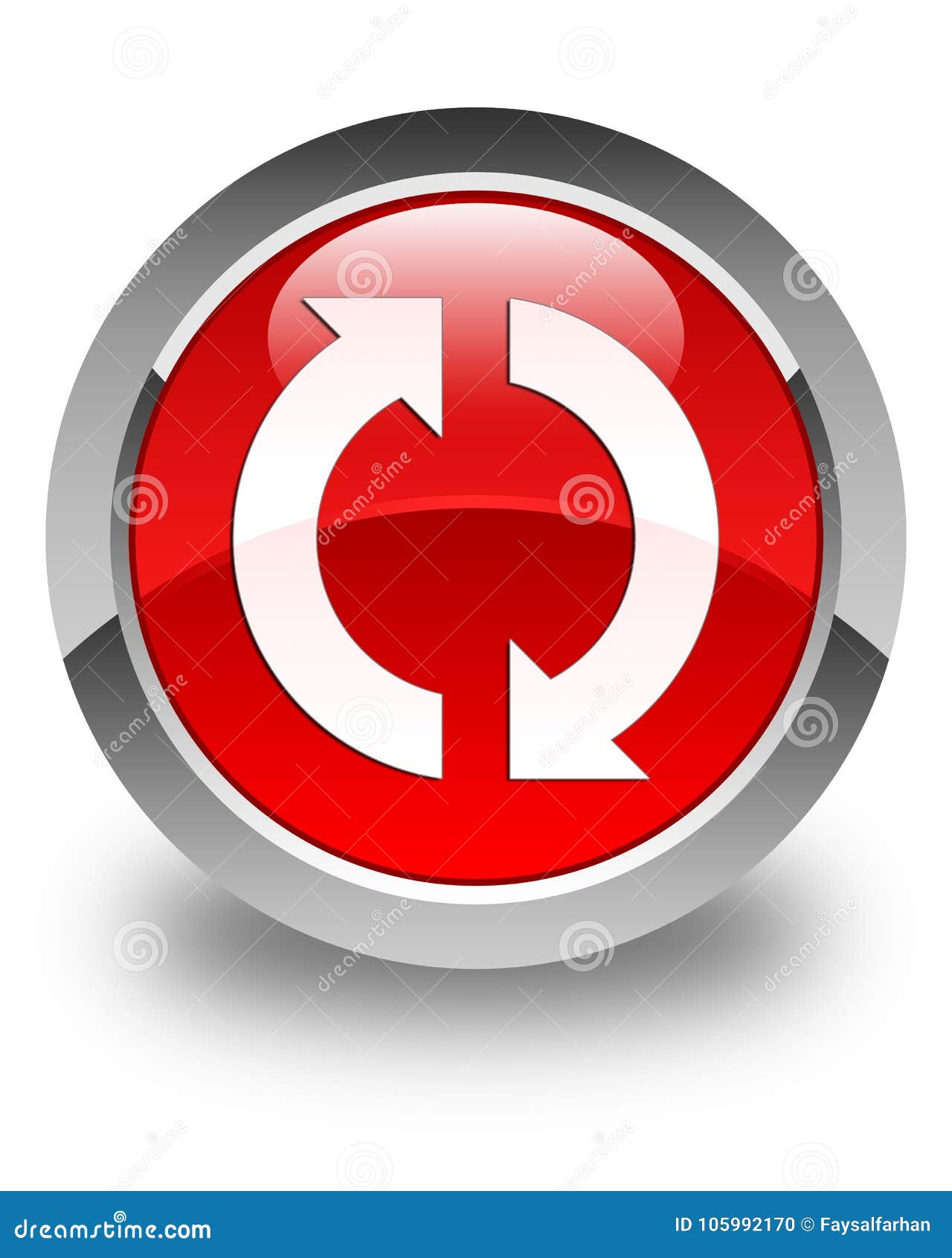 Update Icon Glossy Red Round Button Stock Illustration - Illustration ...
