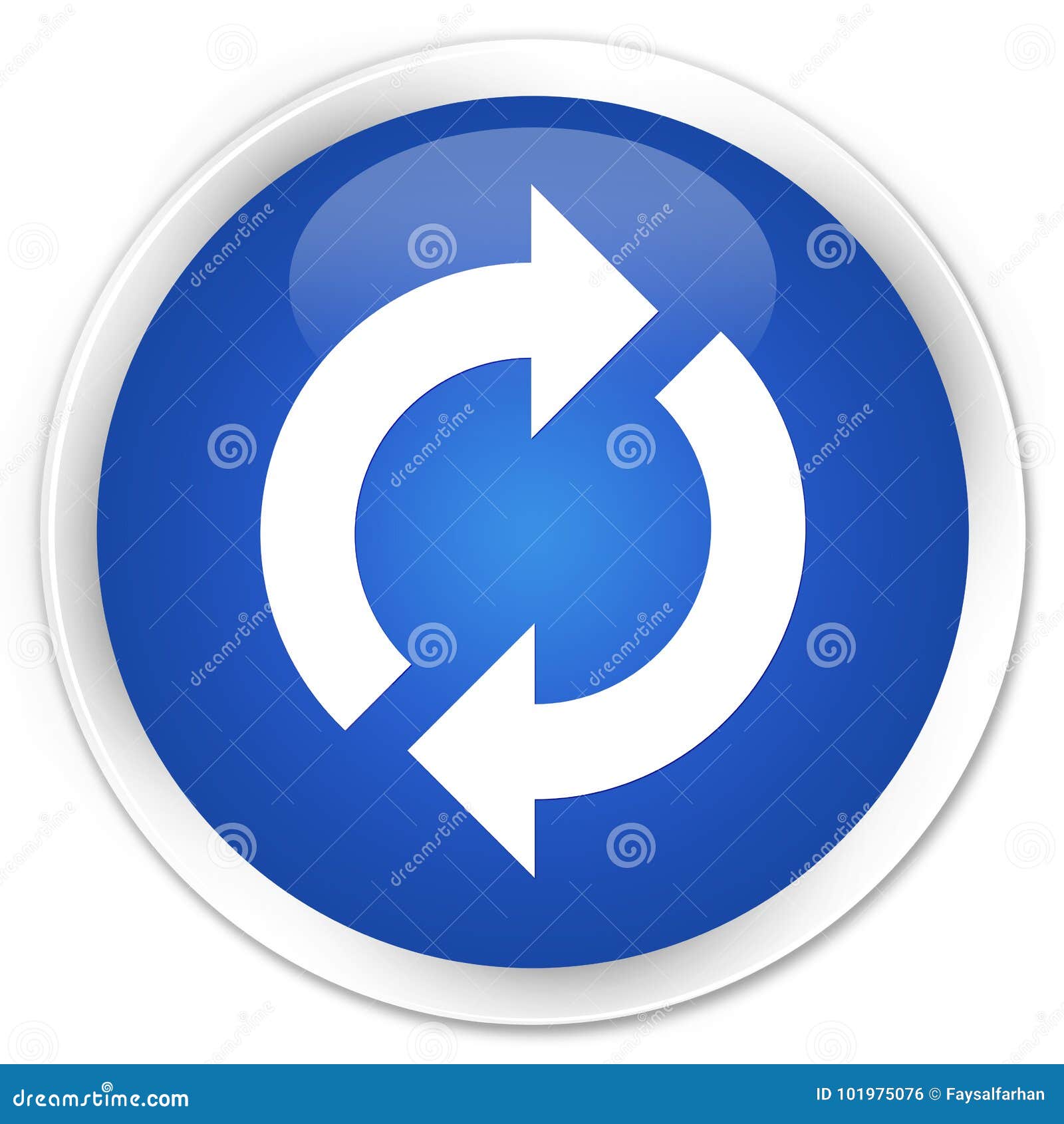 Update Icon Premium Blue Round Button Stock Illustration - Illustration ...