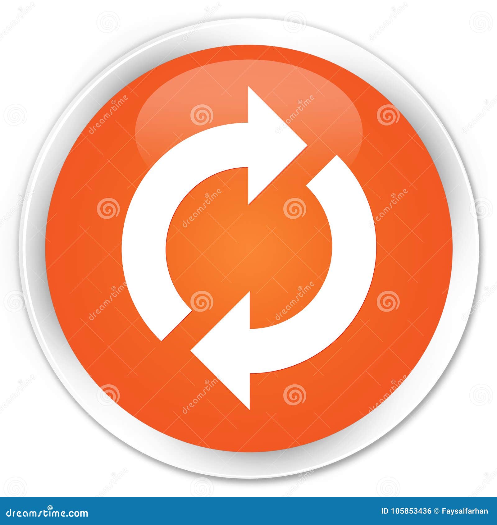 Update Icon Premium Orange Round Button Stock Illustration ...