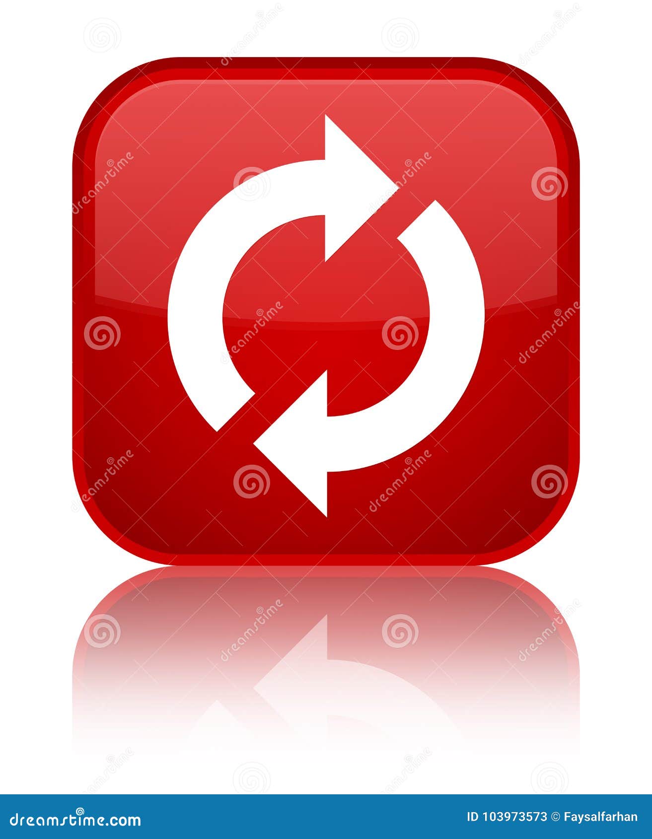 Update Icon Special Red Square Button Stock Illustration - Illustration ...