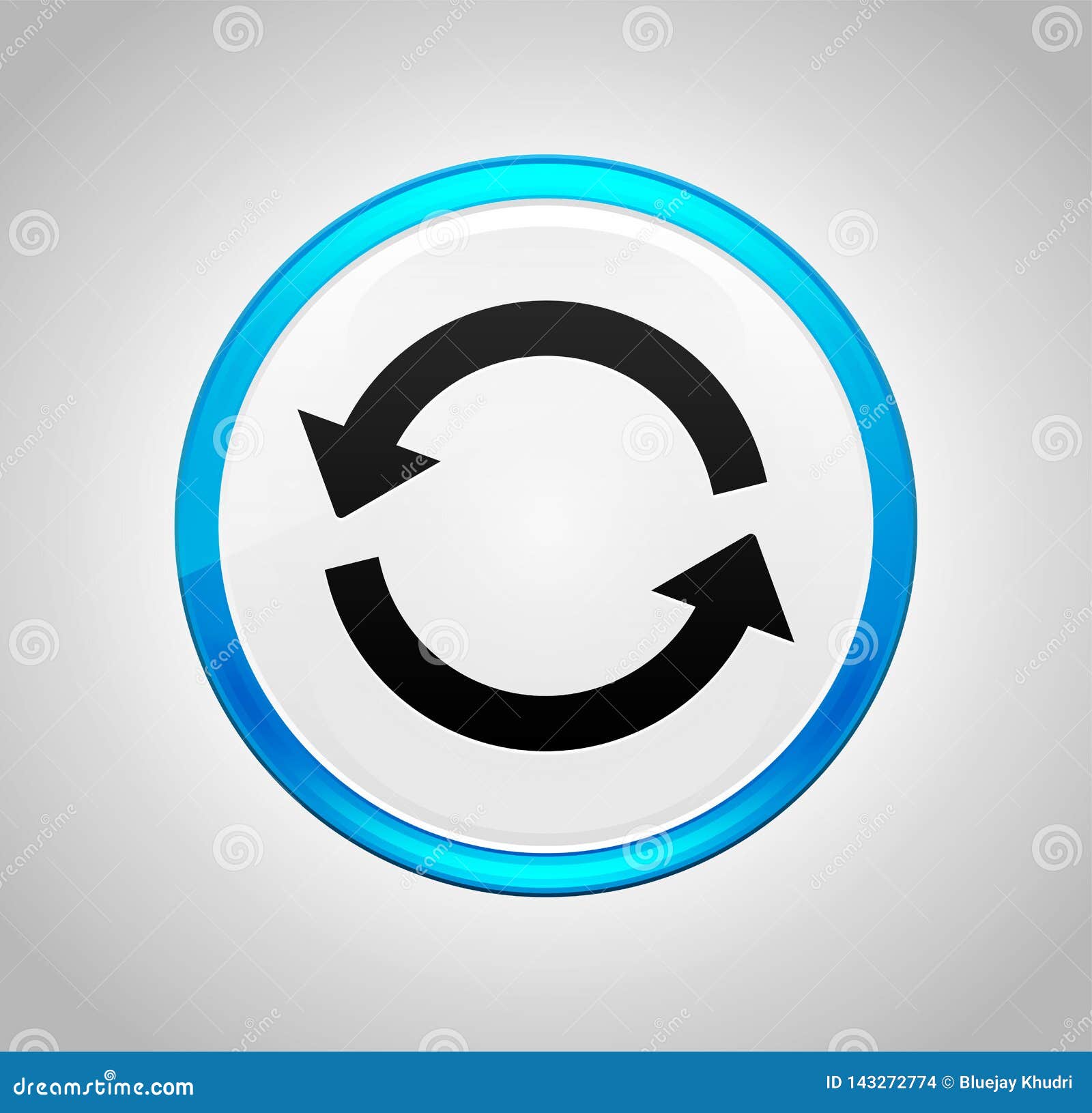 Update Icon Round Blue Push Button Stock Illustration - Illustration of ...