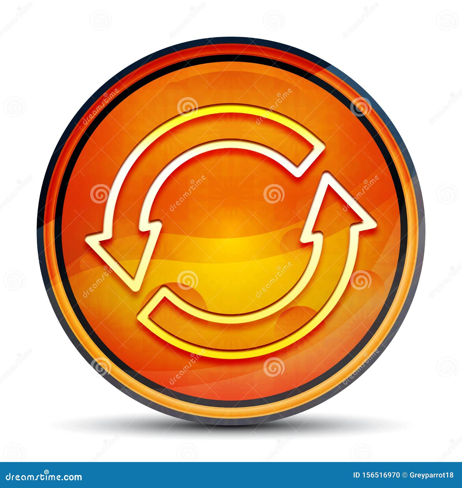 Update Icon Shiny Bright Orange Round Button Illustration Stock ...