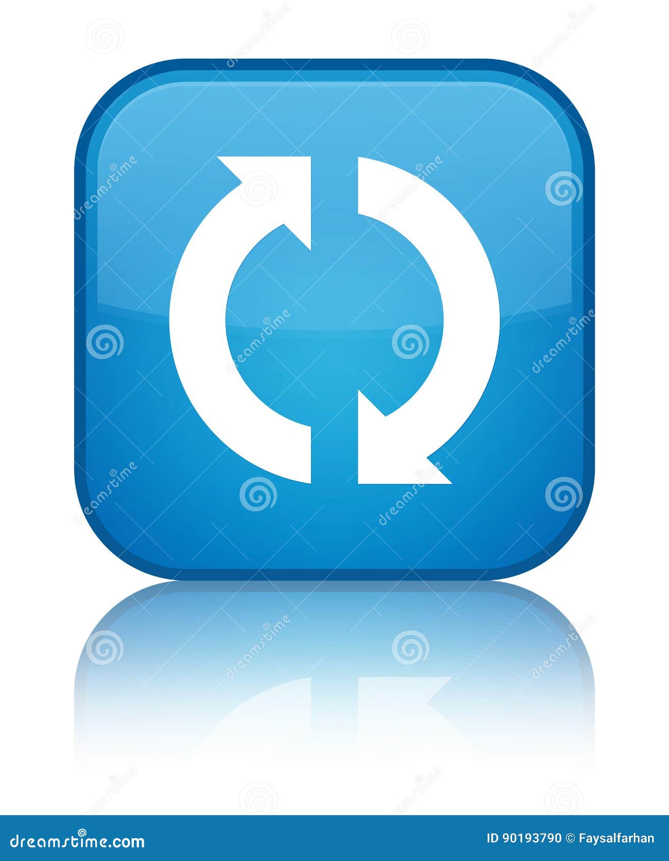 Update Icon Special Cyan Blue Square Button Stock Illustration ...
