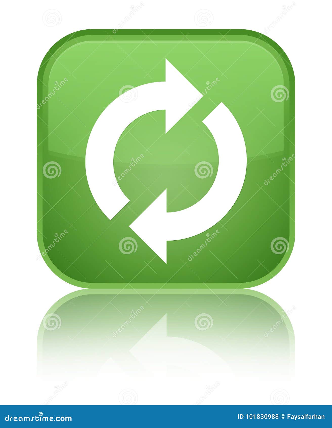 Update Icon Special Soft Green Square Button Stock Illustration ...