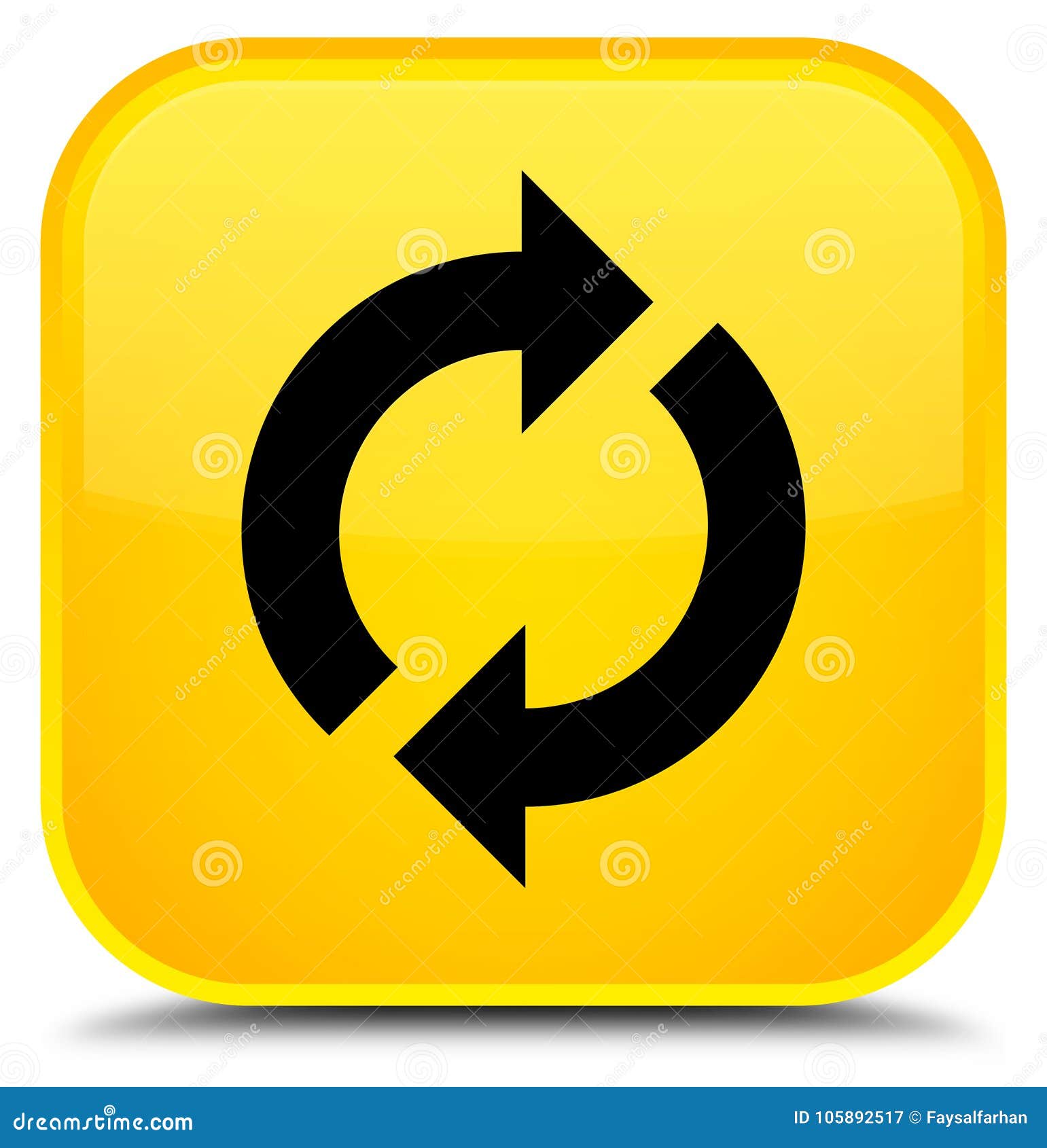 Update Icon Special Yellow Square Button Stock Illustration ...