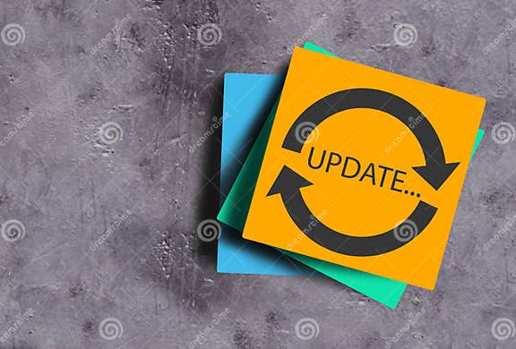 Update icon on sticky note stock image. Image of design - 308039399