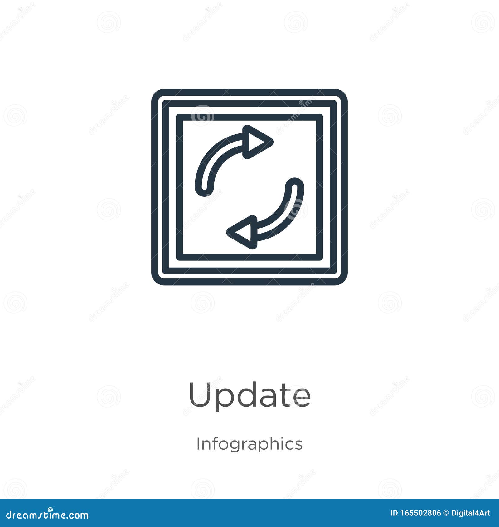 Update Icon. Thin Linear Update Outline Icon Isolated on White ...