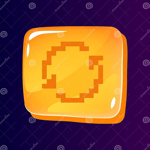 Update Installation Glossy Ui Button with Pixelated Icon Stock Vector ...