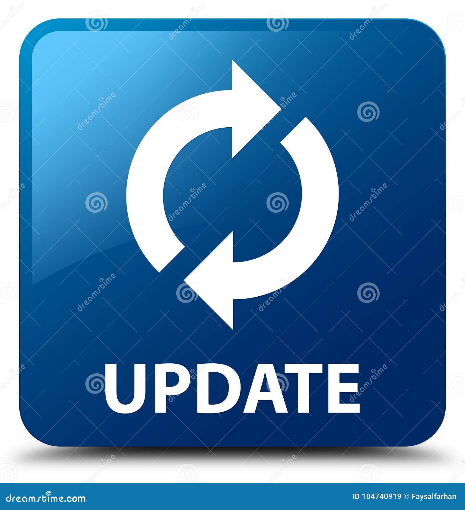 Update blue square button stock illustration. Illustration of change ...