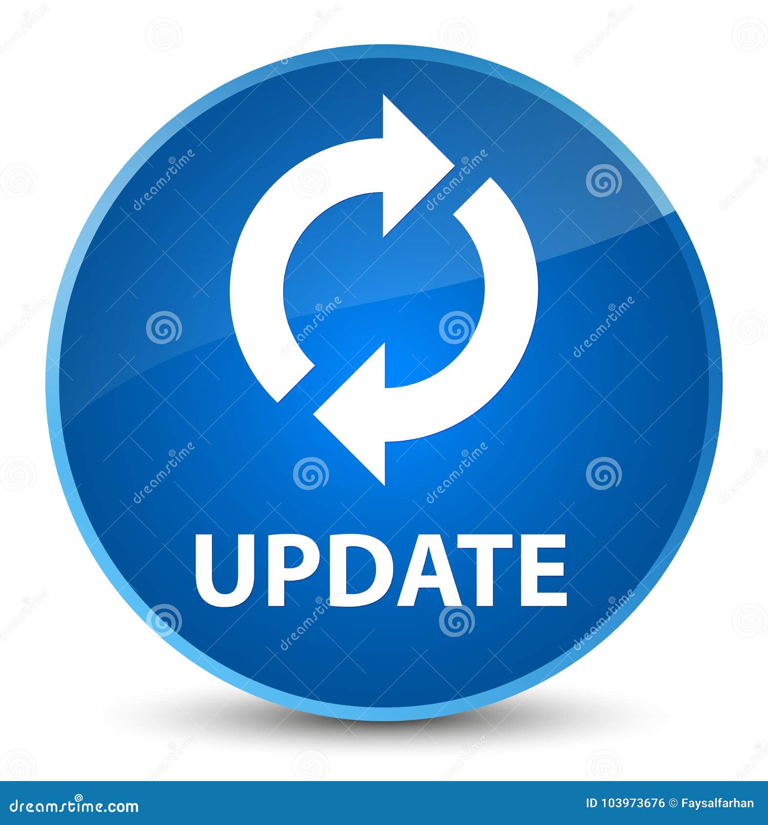 Update Elegant Blue Round Button Stock Illustration - Illustration of ...