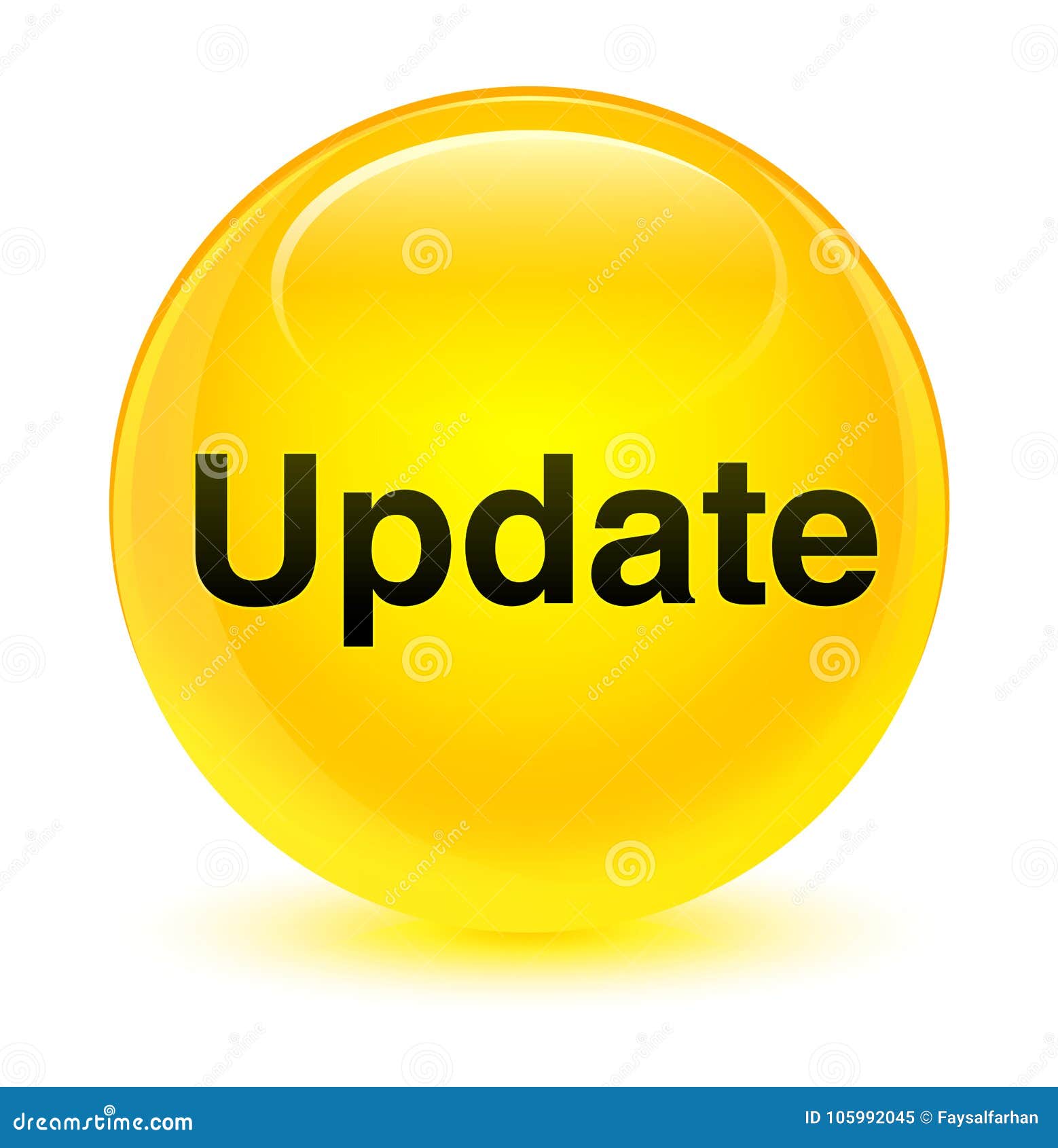 Update Glassy Yellow Round Button Stock Illustration - Illustration of ...