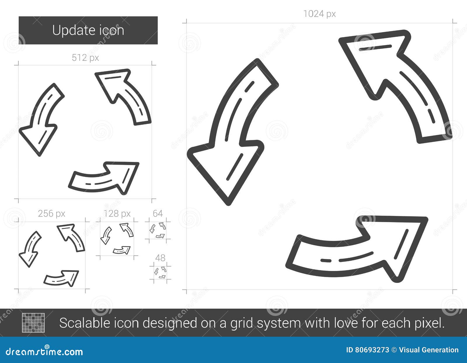 Update line icon. stock vector. Illustration of icon - 80693273