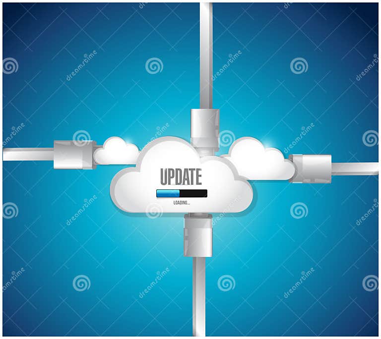 Update Loading Cloud and Connections. Stock Illustration - Illustration ...