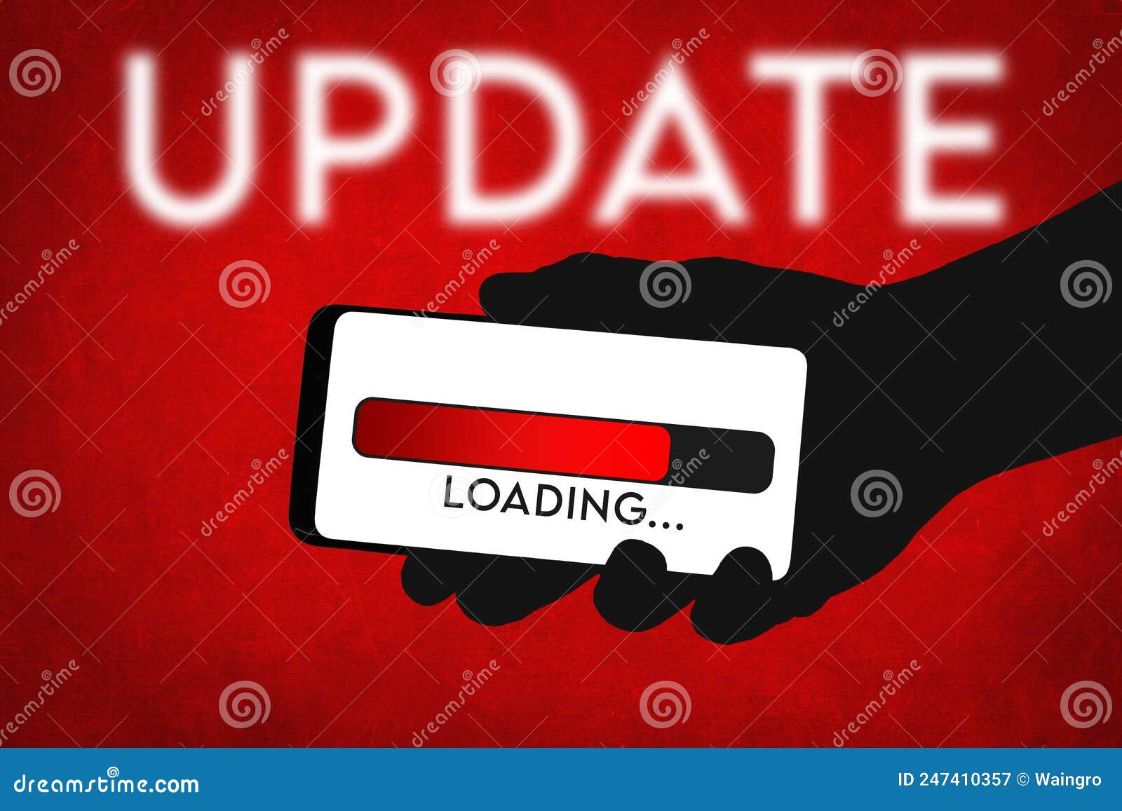 Update Loading Bar - Concept on Mobile Device Stock Image - Image of ...