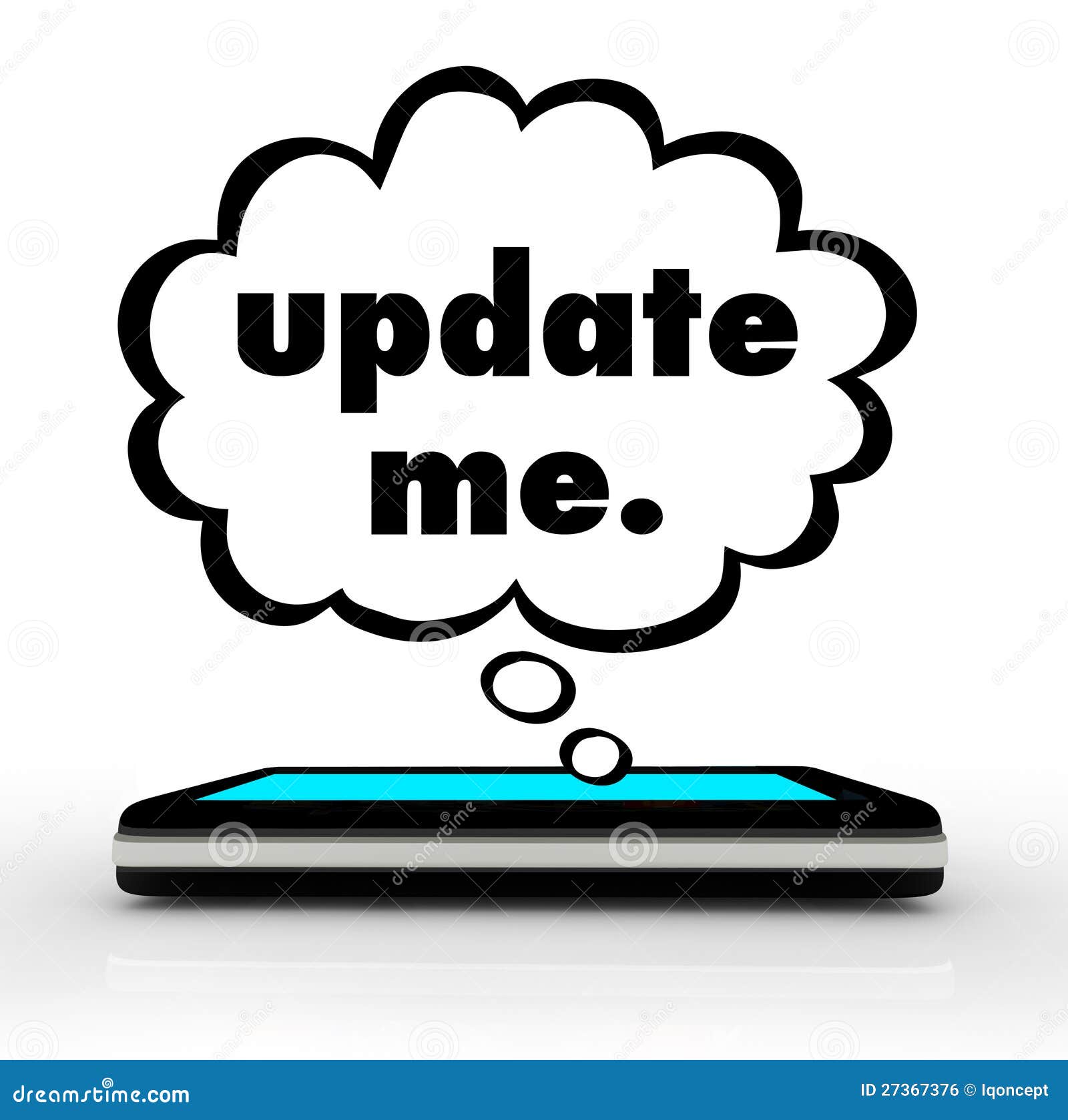 Update Me Smart Cell Phone Words Thought Cloud Stock Illustration ...