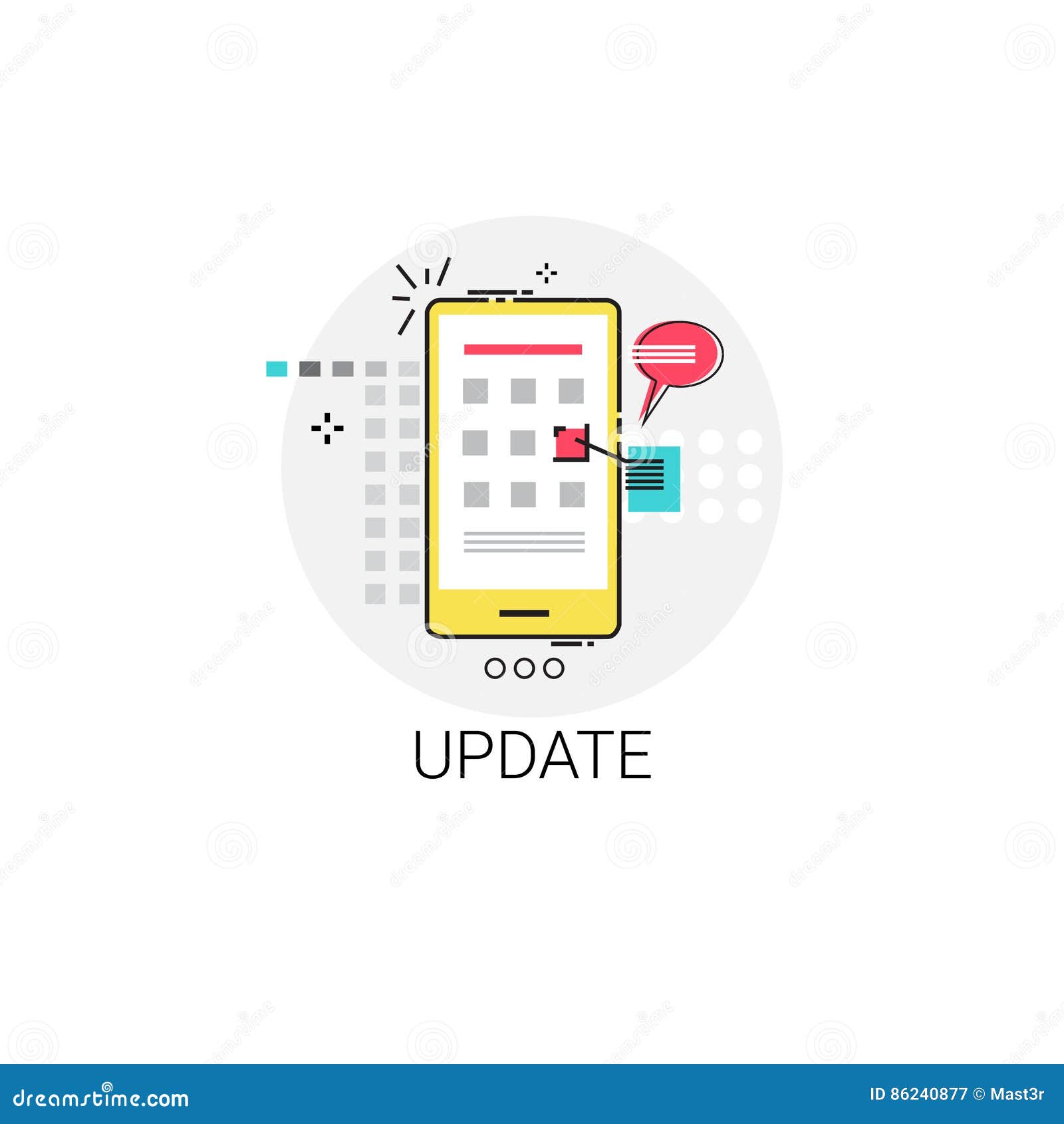 Update New Apps Cell Smart Phone Icon Stock Vector - Illustration of ...