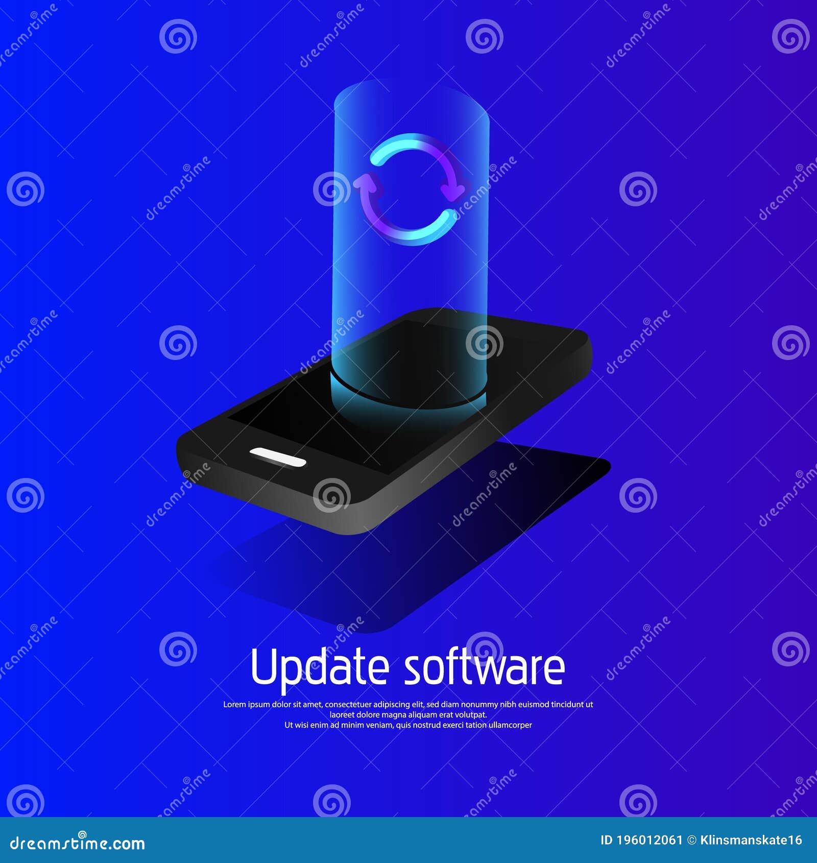 Update Operation System Banner Design on Blue Background Stock ...