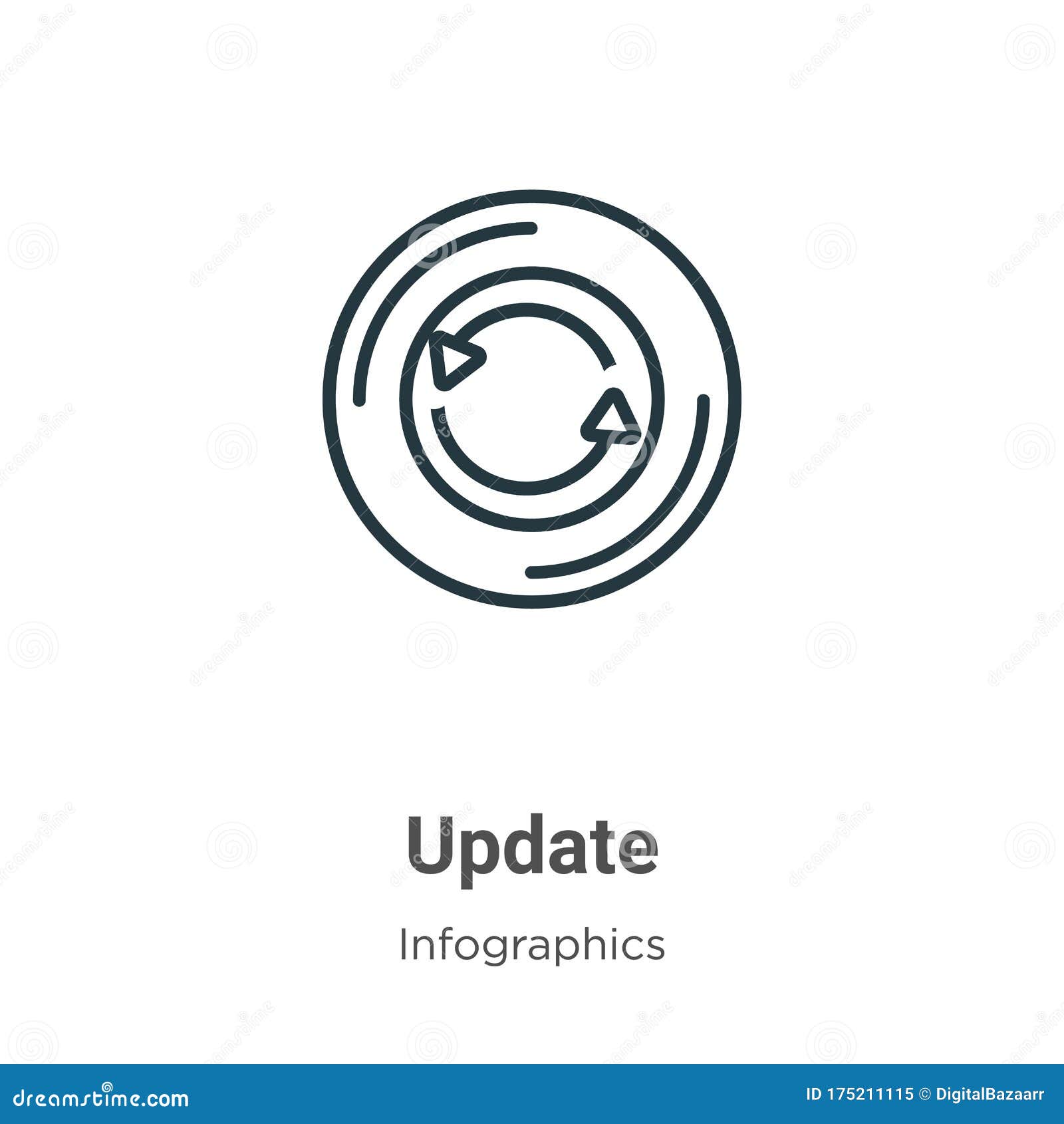 Update Outline Vector Icon. Thin Line Black Update Icon, Flat Vector ...