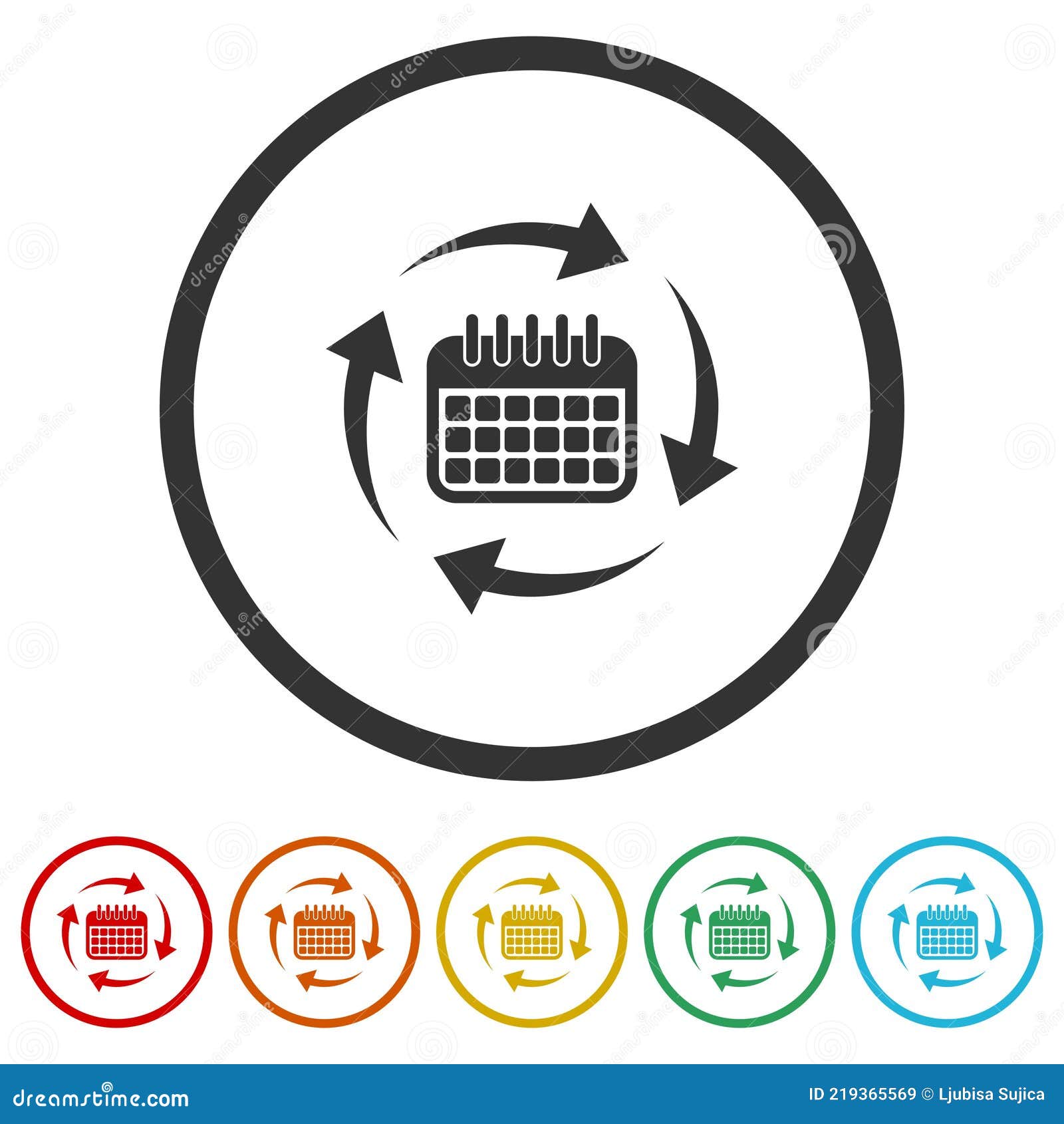 Update Plan Ring Icon Color Set Stock Vector - Illustration of cells ...