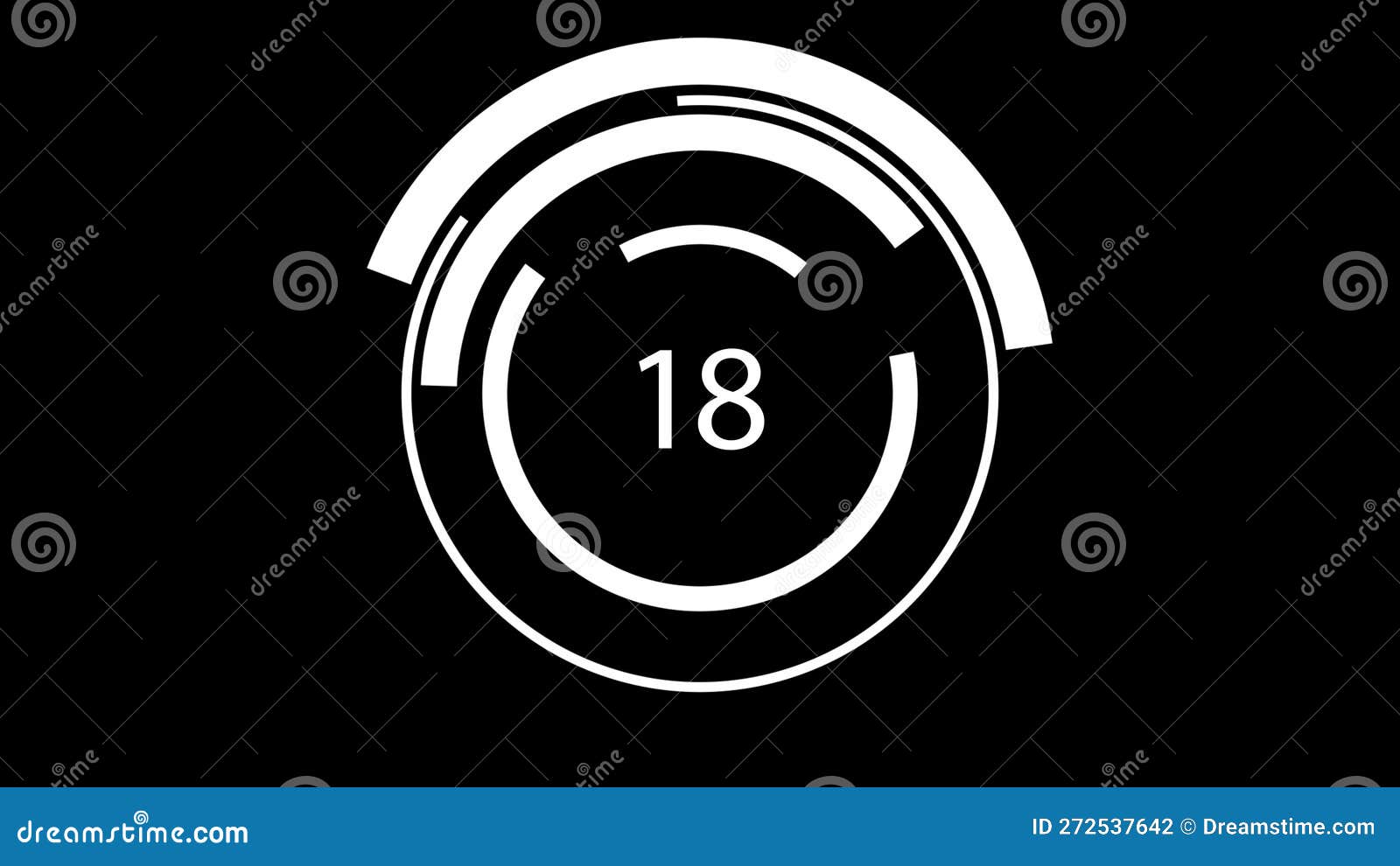 Update Process, Black Screen with a Circle in Which White Digits. 3D ...