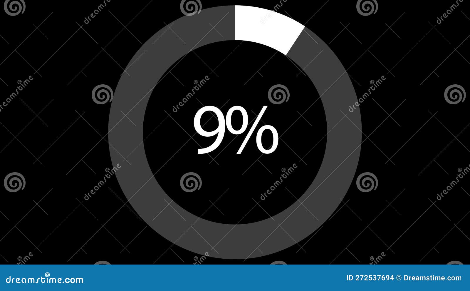 Update Process, Black Screen with a Circle in Which White Digits with ...