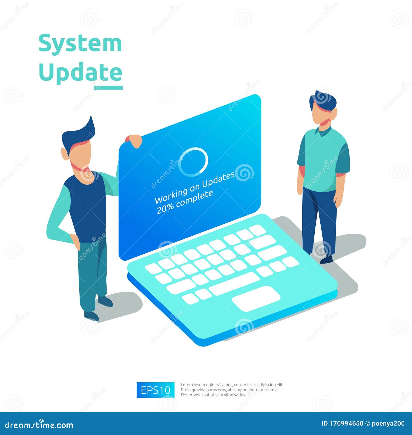 Update Progress Concept Of Operation System Data Synchronize Process And Installation Program