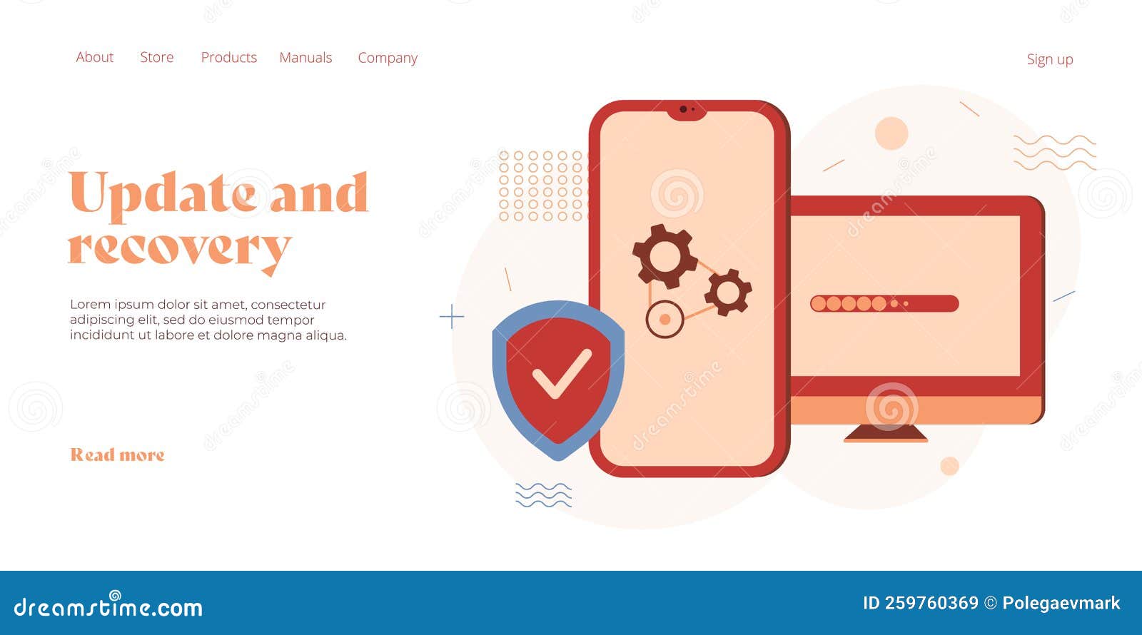 Update and Recovery Concept in Flat Vector Design. Gadget Upgrade ...