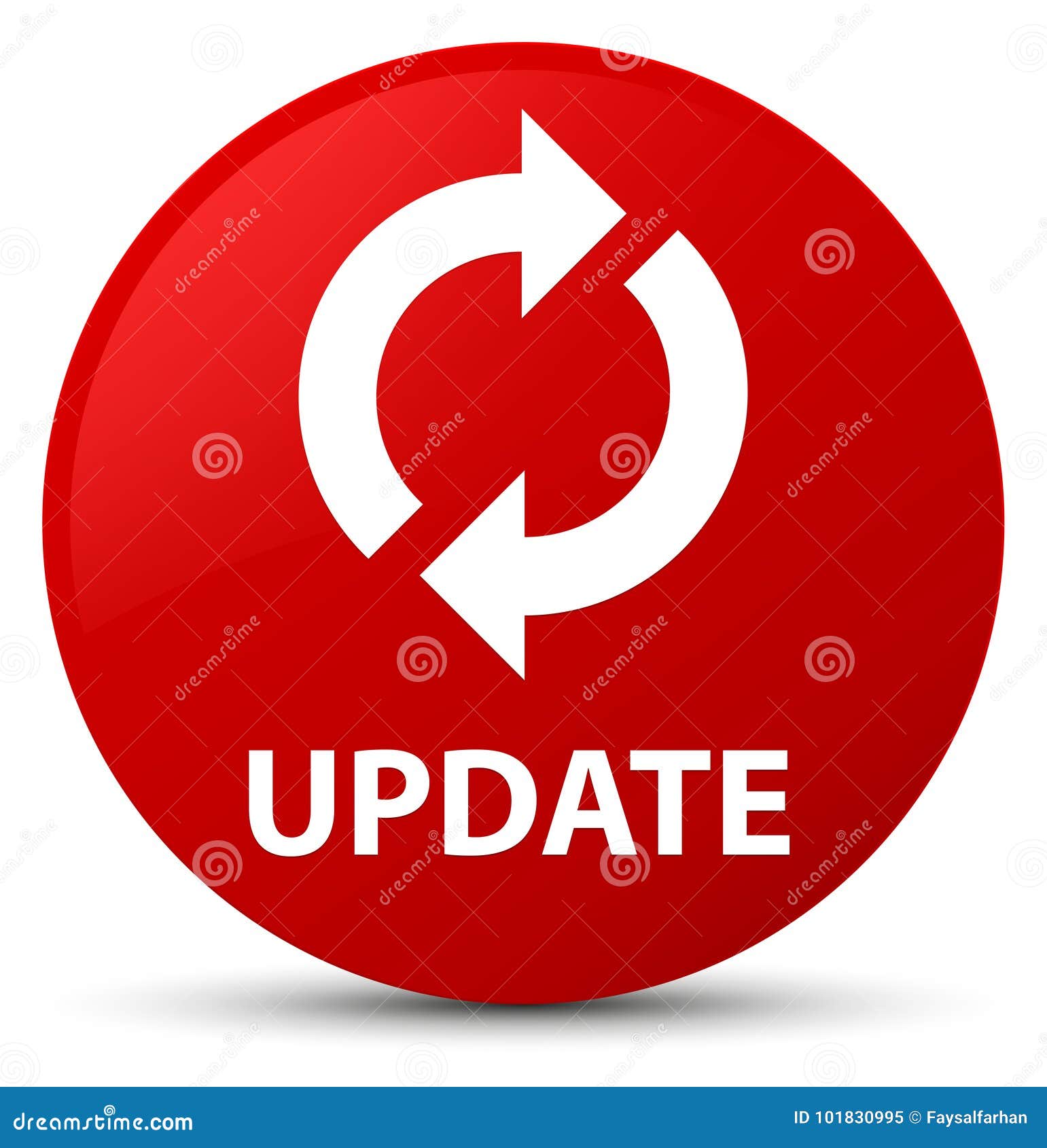 Update red round button stock illustration. Illustration of sync ...