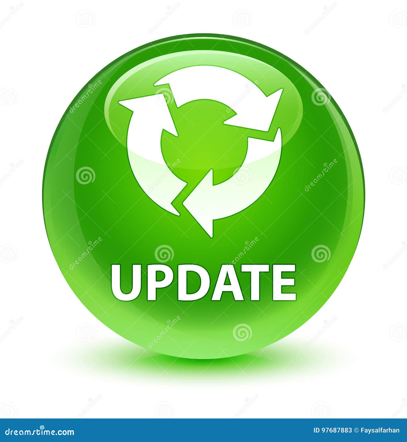 Update (refresh Icon) Glassy Green Round Button Stock Illustration ...
