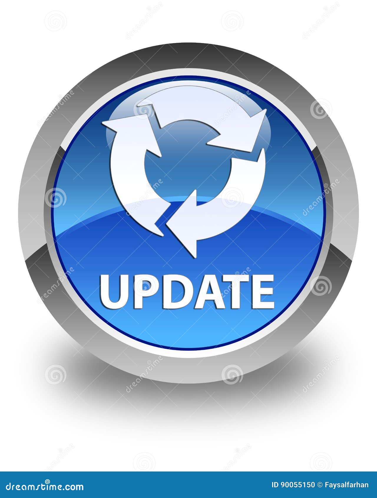 Update (refresh Icon) Glossy Blue Round Button Stock Illustration ...